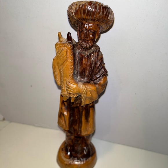Art | Vintage Beautiful Rabbi Holding Torah Carved Olive Wood | Poshmark